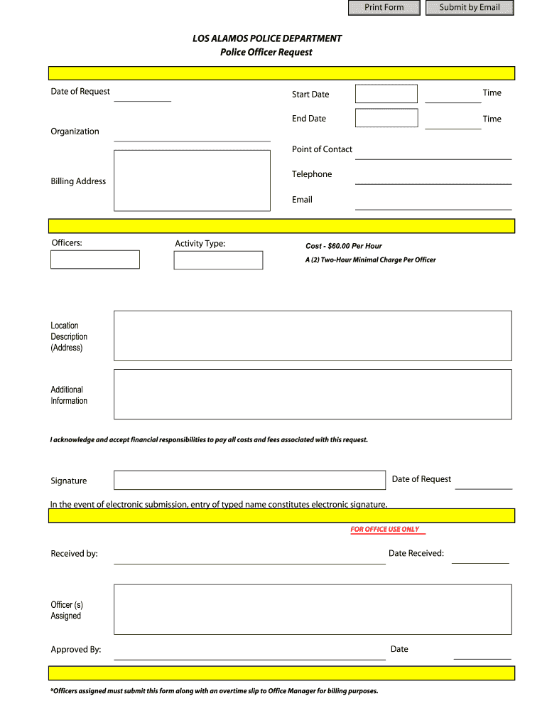 LAPD Officer Request Form - Los Alamos County - losalamosnm: Fill out ...