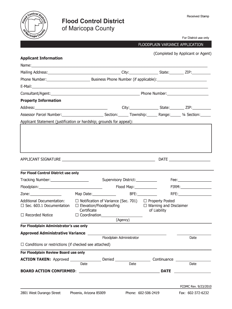 Floodplain Variance Application - Flood Control District of Maricopa ...