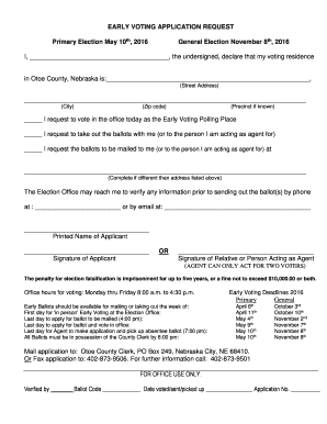 Otoe County Election Office - Fill Online, Printable, Fillable, Blank ...