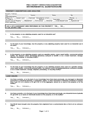 Fillable Online dsd pima environmental questionnaire form Fax Email ...
