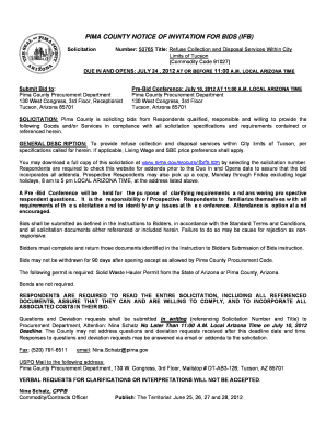 Fillable Online pima IFB 50765 - Pima County - pima Fax Email Print - pdfFiller
