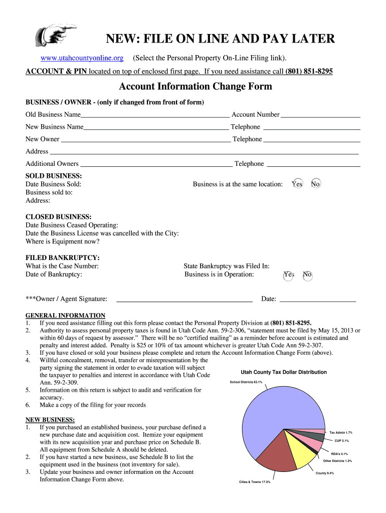 Fillable Online Account Information Change Form Fax Email Print - pdfFiller
