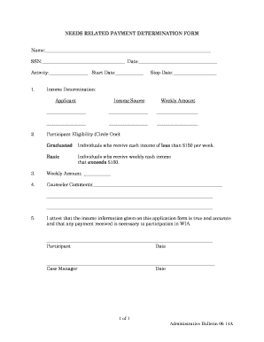 Fillable Online yakimacounty Needs Related Payment Determination Form ...