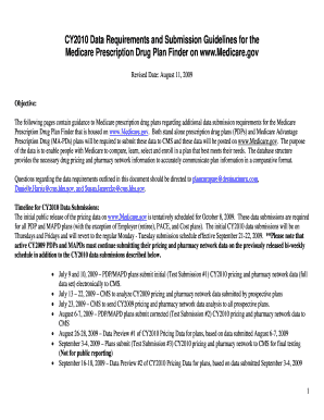 Fillable Online cms hhs CY2010 Data Requirements and Submission ...