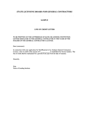Fillable Online LINE OF CREDIT LETTER Fax Email Print - pdfFiller