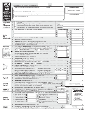 Fillable Online Form 40 TY 2004 w-Layers - Alabama Department of ...