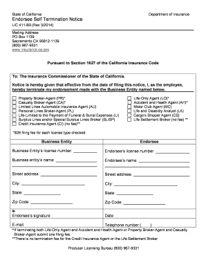 Mailing Address - California Department Of Insurance - State Of ...