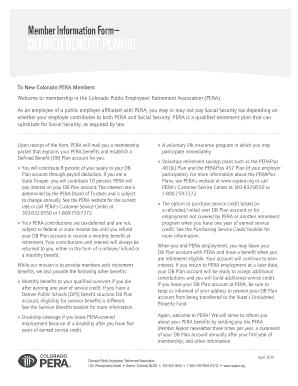 Fillable Online copera PERA Member Information Form - Public Employees ...