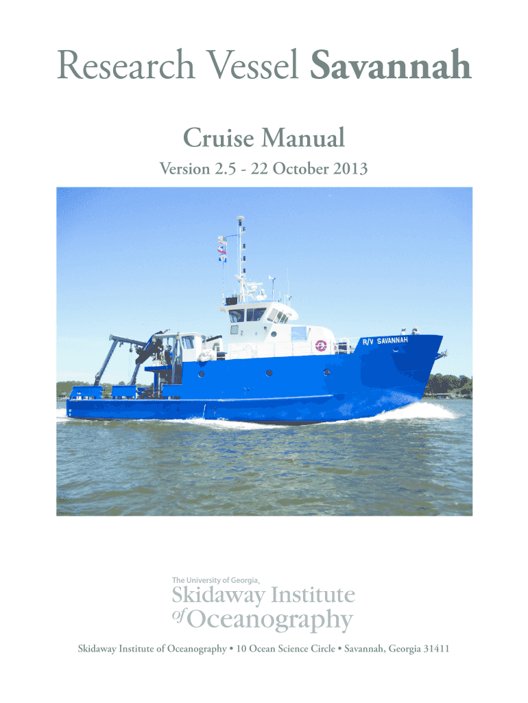 Research Vessel Savannah Cruise Manual: Fill out & sign online | DocHub