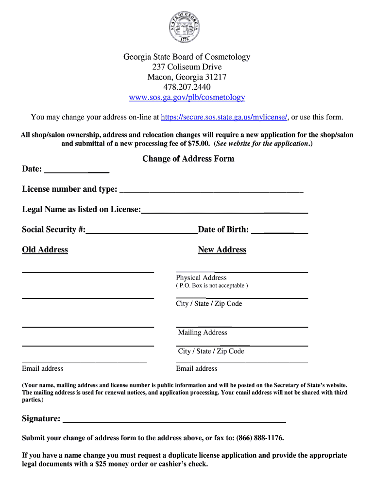 Print Cosmetology License Ga Fill Online Printable Fillable Blank 