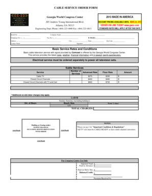Fillable Online Cable service order form 2013 made in america - Georgia ...