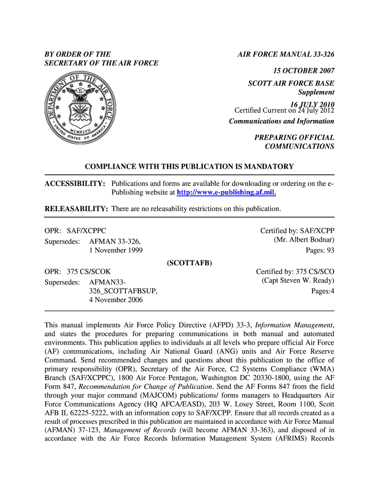 Fillable Online Preparing Official Communications Fax Email Print ...