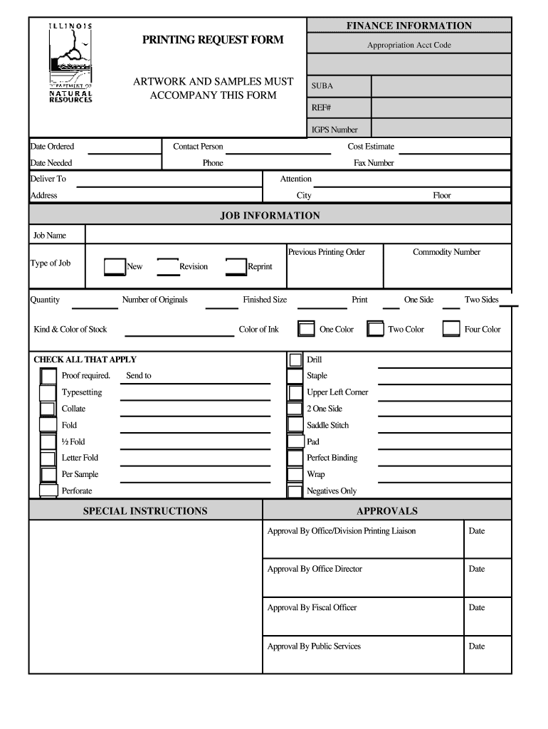 PRINTING REQUEST FORM: Fill out & sign online | DocHub