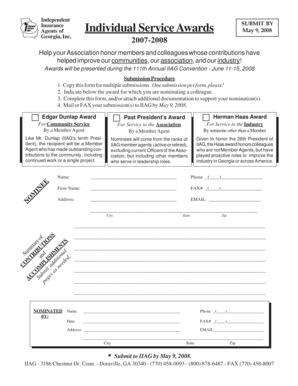 Fillable Online iiaba Award Form.pmd - Independent Insurance Agent ...