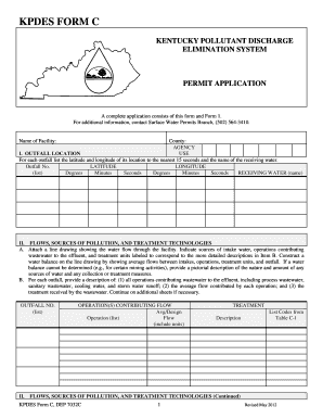 Fillable Online dep ky KPDES FORM C& - dep ky Fax Email Print - pdfFiller