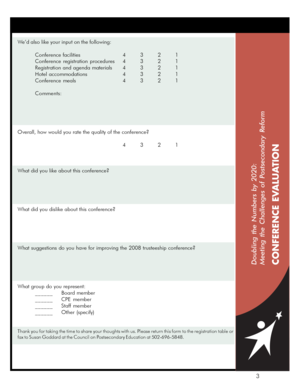 Fillable Online cpe ky Conference evaluation form - Council on ...