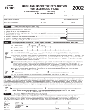 MARYLAND INCOME TAX DECLARATION FOR ELECTRONIC FILING - Fill and Sign ...