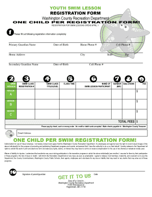 Swim Lessons Registration Templates | pdfFiller