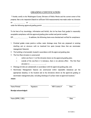 Grading Certification - Washington County Maryland Home Page - Washco ...