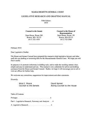 Fillable Online Legislative Drafting Manual - MAlegislature.gov Fax ...