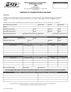 Application For Liquefied Petroleum Gas Dealer - The Montana ... - Mdt ...