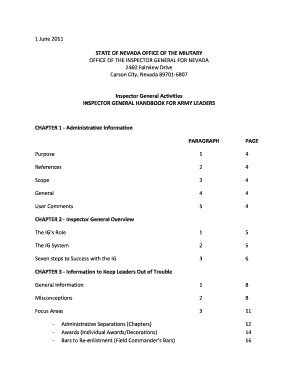 Fillable Online nv ngb army IG Handbook for Army Leaders - Nevada ...