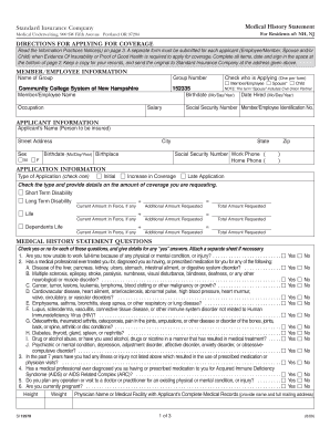 Fillable Online ccsnh Standard Medical Underwriting Form for NH ...