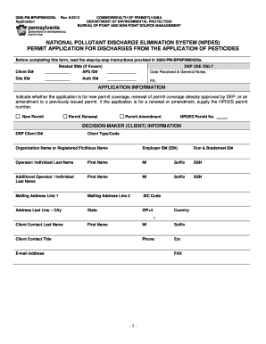 Fillable Online elibrary dep state pa 02 NPDES Application for Point Source Discharges from the ...