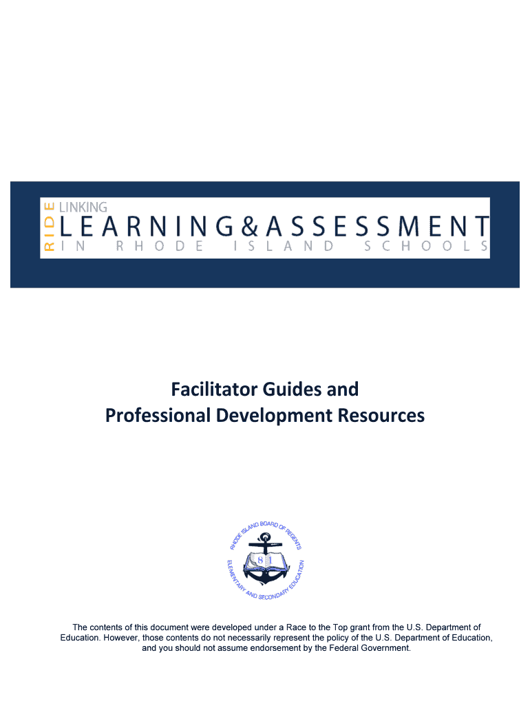 Facilitator Guides and Professional Development Resources: Fill out ...