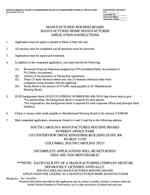 Fillable Online Manufactured Home Manufacturer Application and ...