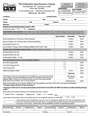 Fillable Online dnr sc Exhibitor Application Form (PDF) - dnr sc Fax ...