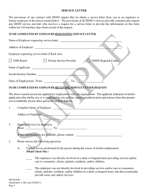 Fillable Online ddsn sc SERVICE LETTER The provisions of our contract ...