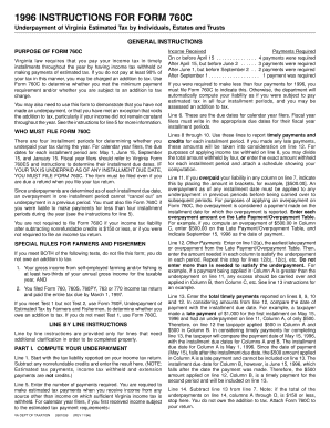 Fillable Online tax virginia 1996 instructions for form 760c - Virginia ...