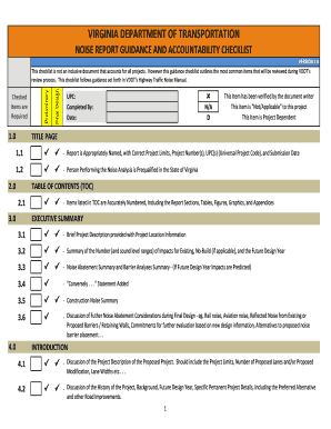 Fillable Online virginiadot Noise Report Guidance Accountability ...