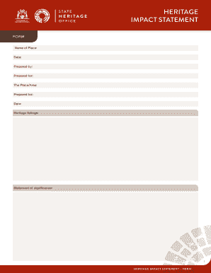 Fillable Online HeritAGe impAct stAtement Fax Email Print - pdfFiller