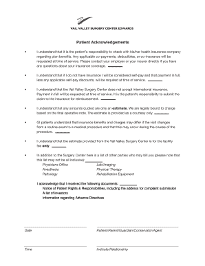 Fillable Online 111213 Patient Acknowledgement Form.indd Fax Email ...
