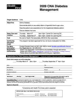 2009 CNA Diabetes Management - Fill and Sign Printable Template Online