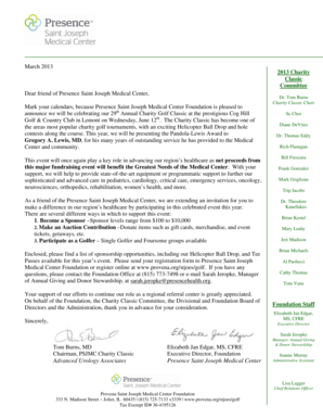 Fillable Online 2013 Sponsorship Opportunities.pub - Provena Health Fax ...