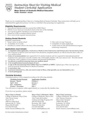 Fillable Online mayo Visiting Clerkship Application Pkg US/Canada ...