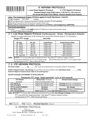 Fillable Online IV HEPARIN PROTOCOL 1111.pmd Fax Email Print - pdfFiller