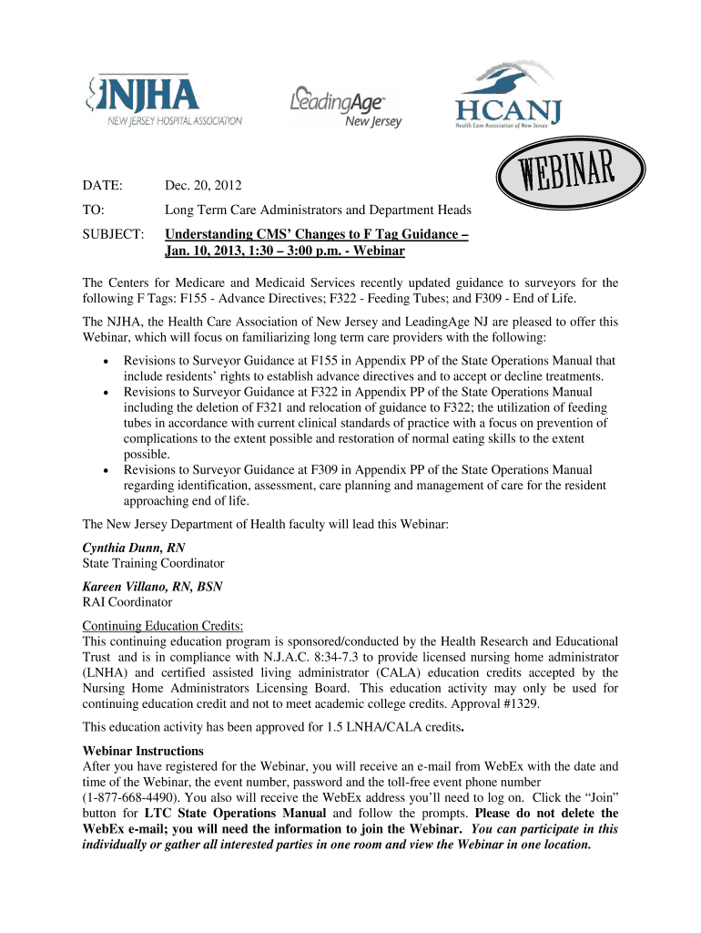 Fillable Online Understanding CMS’ Changes to F Tag Guidance – Webinar ...