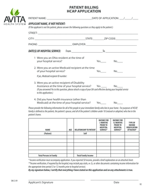 Fillable Online bchonline PATIENT BILLING HCAP APPLICATION - bchonline ...