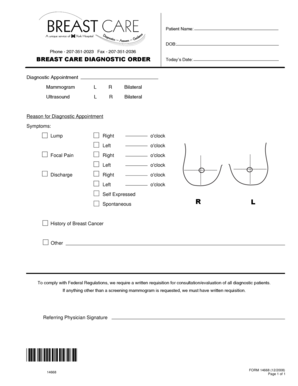 Fillable Online Breast Care Diagnostic Order Form - York Hospital Fax ...