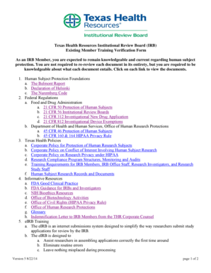 Fillable Online texashealth Verification Form for existing IRB members ...