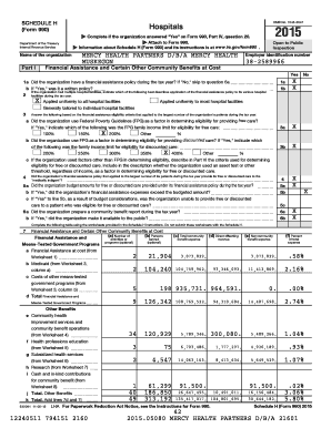 Fillable Online Fillable Online SCHEDULE H (Form 990) Hospitals ...
