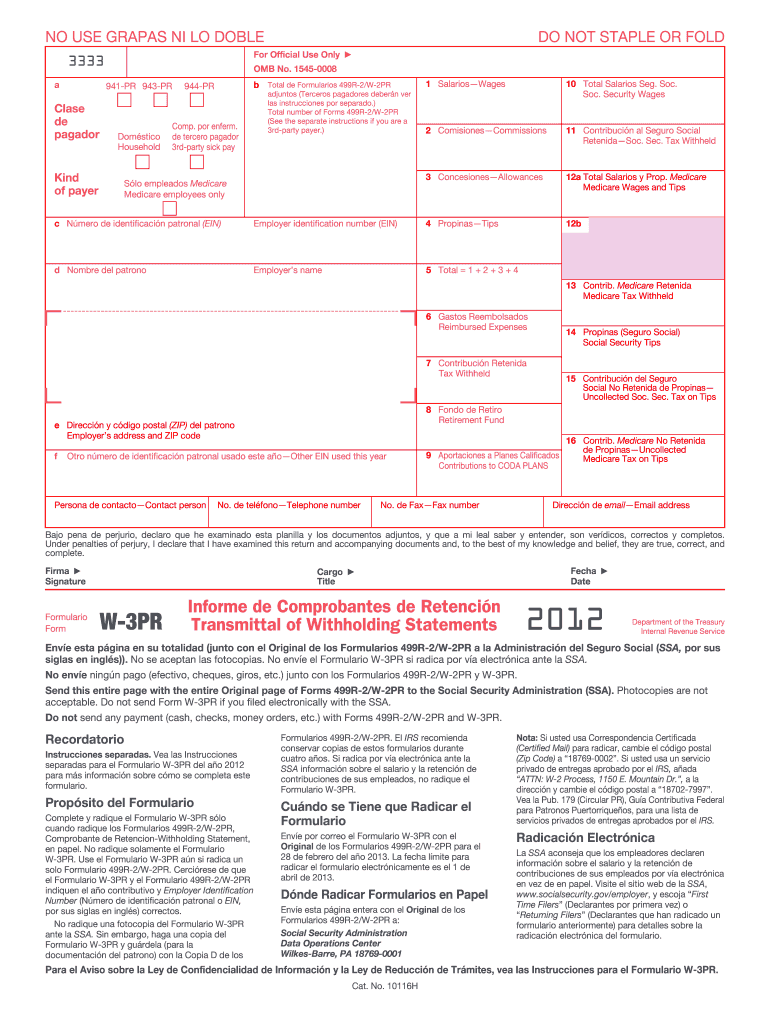 W-3PR: Fill out & sign online | DocHub