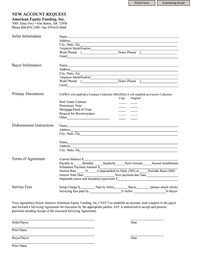 Fillable Online New Account Request Form Fax Email Print - pdfFiller