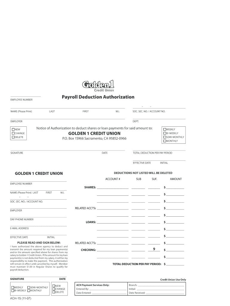 Payroll Deduction Authorization: Fill out & sign online | DocHub