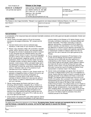 Fillable Online lds Release to Use Image Fax Email Print - pdfFiller
