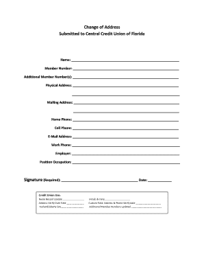 Fillable Online ccufl Change Request Form - Central Credit Union of ...